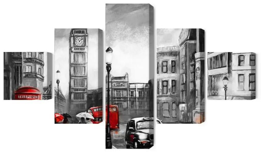 Vícedílný obraz Pohled Na Londýnské Ulice Nedostatek Nedostatek Plátno Canvas 250x150