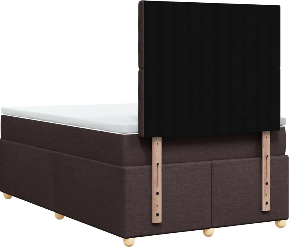 Box spring postel s matrací tmavě hnědá 120x200 cm textil 3291264