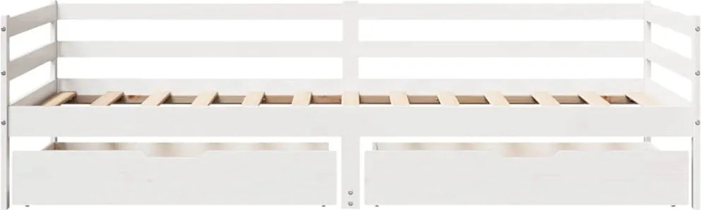 Válenda se zásuvkami bílá 90 x 200 cm masivní borovice 3302048