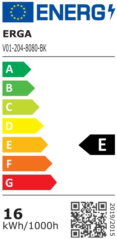 Erga Charlotte, kulaté LED zrcadlo 80cm, černý kovový rám, 1840 lm, 6500K, přední boční osvětlení, ERG-V01-204-8080-BK