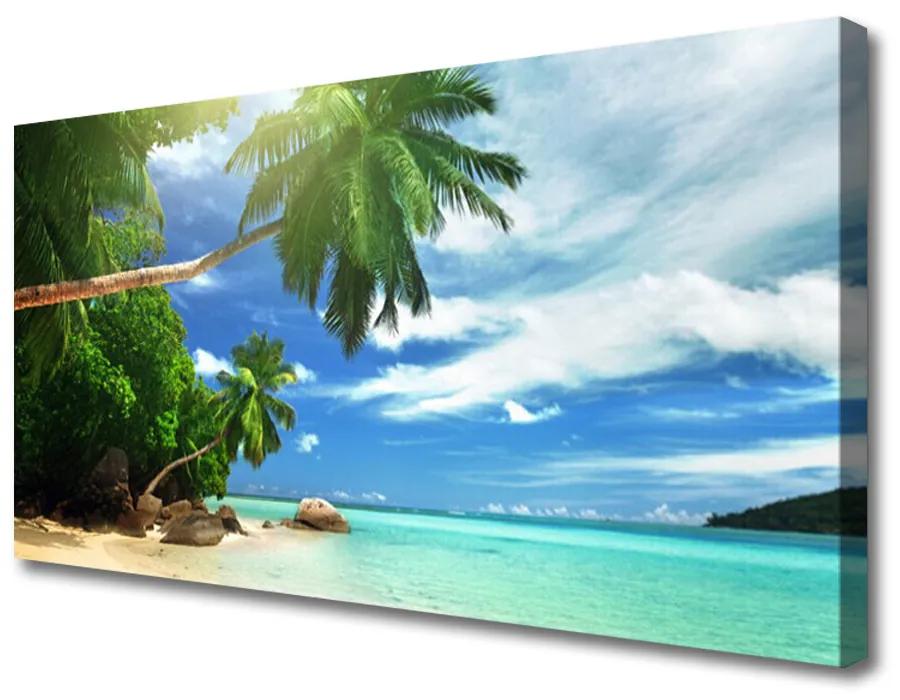 Obraz na plátně Palma Pláž Moře Krajina 125x50 cm