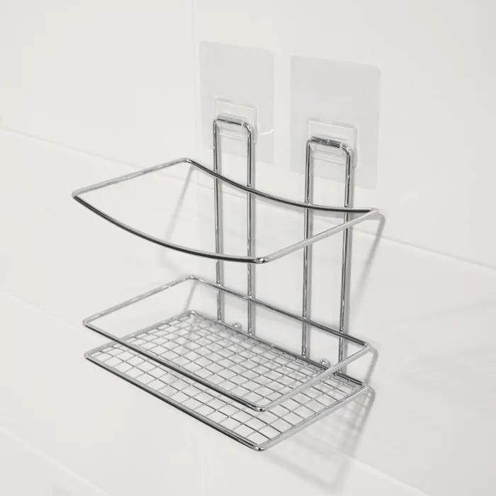 Samolepicí koupelnový košík Compactor Bestlock Magic systém bez vrtání, chrom