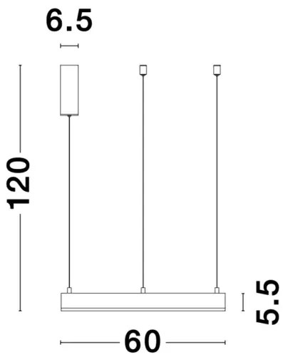 LED lustr Motif 60 černé stmívatelné