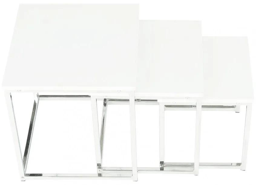 Tempo Kondela Set 3 ks konferenčních stolků ENISA TYP 3, bílá lesk