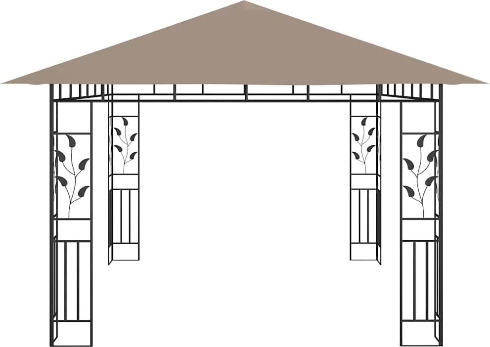 Altán s moskytiérou 4 x 3 x 2,73 m taupe 180 g/m² 312252