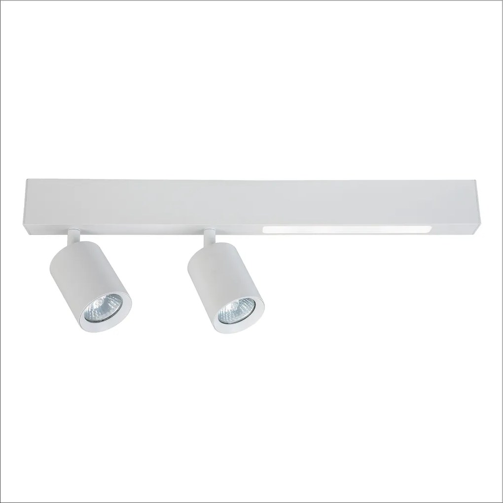 Stropní svítidlo Magnet, 2x bílé kovové stínítko + 1x LED 5W, w