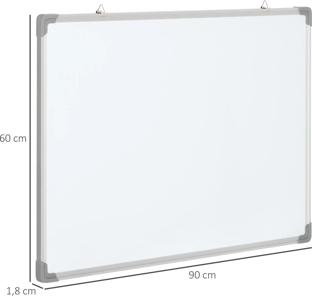 HOMCOM Magnetická tabule se 4 pery, 1 houbičkou, 10 magnety, suché stírání, bílá| Aosom