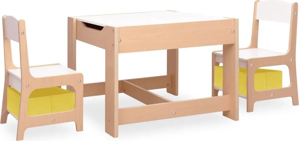 vidaXL Dětský stůl se 2 židlemi MDF [80284] Barva: Hnědá