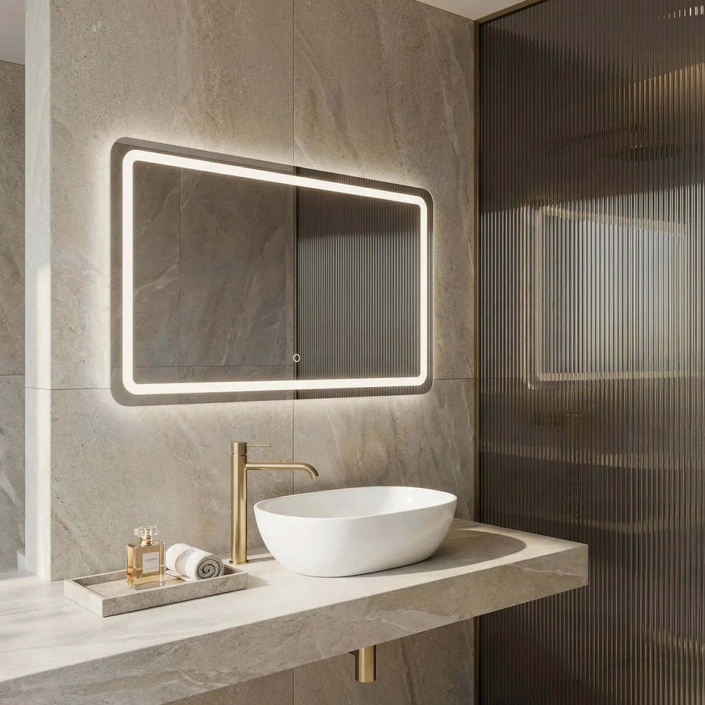 Tutumi Zrcadlo 100x60 cm s regulovatelným LED osvětlením HOM-01524