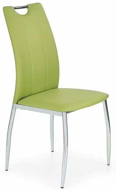 Jídelní židle Menari 4 - zelená, chromovaná ocel + ekokůže, zelená