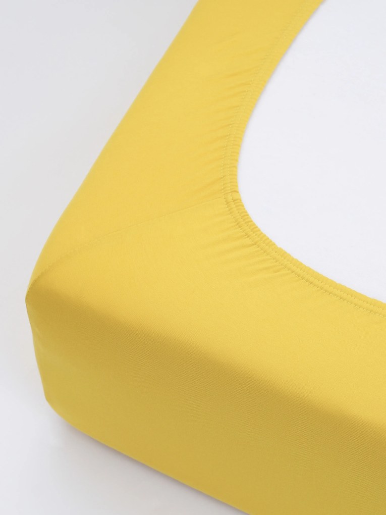 MK Lůžkoviny Jersey prostěradlo s elastanem 140 × 200 cm – hořčicové
