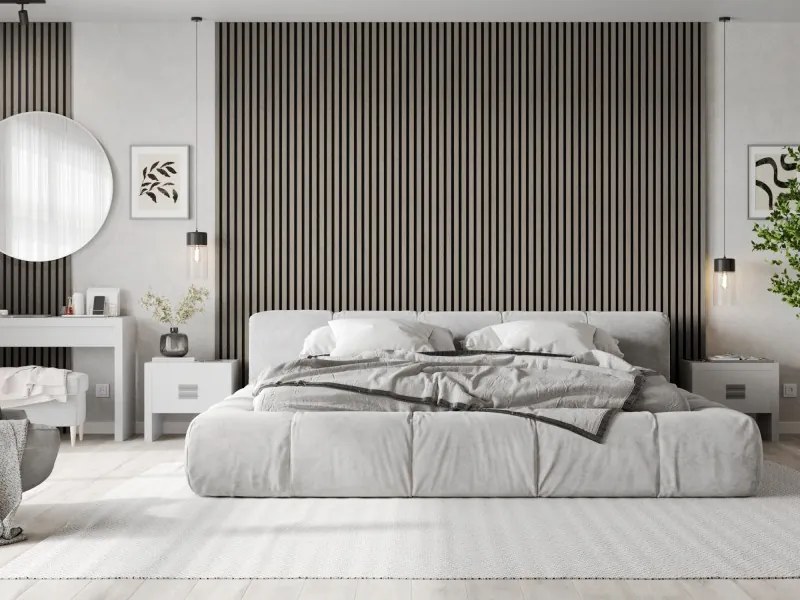 Mexen Lam-B, akustické stěnové lamely 275 × 30 cm, HDF deska 4 mm, technická dýha, dub popelavý, S100-275307-3015-005