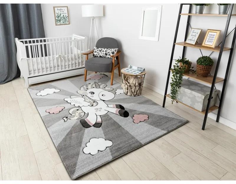 Dywany Łuszczów Dětský kusový koberec Petit Unicorn grey ROZMĚR: 140x190