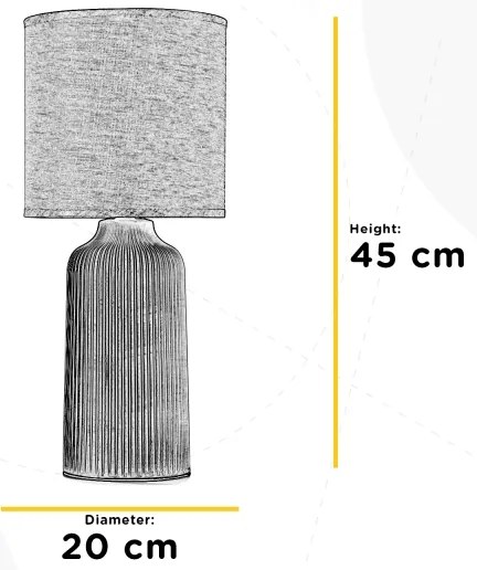 ONLI - Stolní lampa SHELLY 1xE27/22W/230V šedá 45 cm