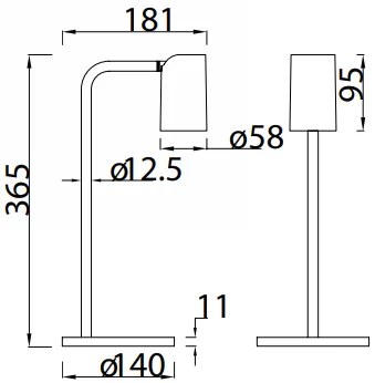 Mantra Sal, bílá stolní lampa s otočnou hlavou 1xGU10, výška 36,5cm
