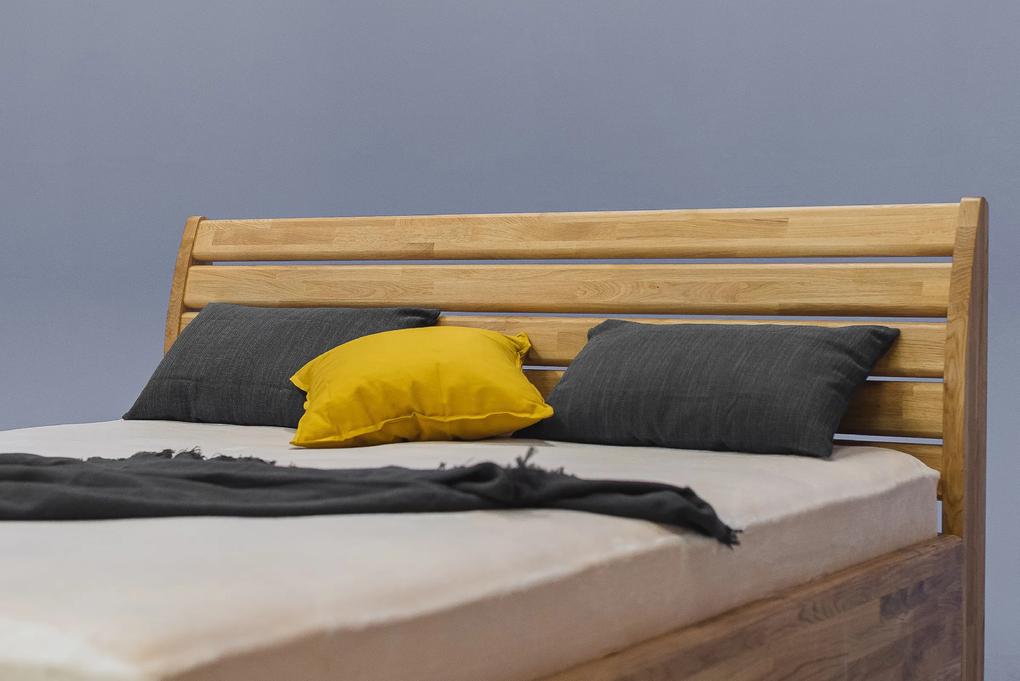 Masivní postel CURYCH - Solwo Design Dřevo a odstín oleje: DUB Cink - Olej odstín DO206, Rozměr spací plochy: 200x200