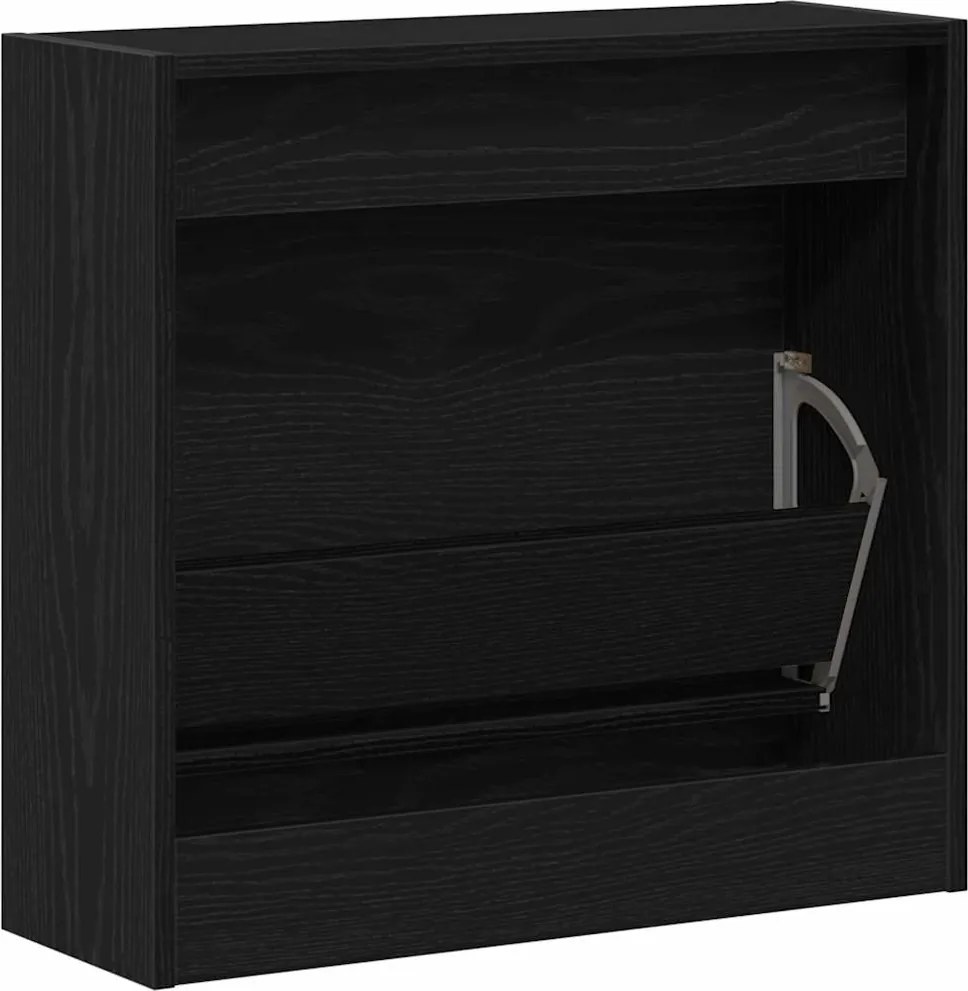 botník, výklopný, kompozitní dřevo, 57x60x21 cm, černý dub, Dekorino BB20260034