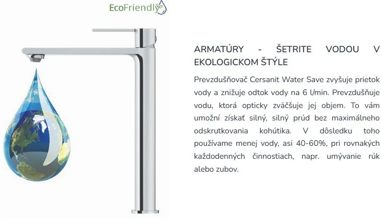 Cersanit Virgo, vysoká umyvadlová baterie, černá matná, S951-590