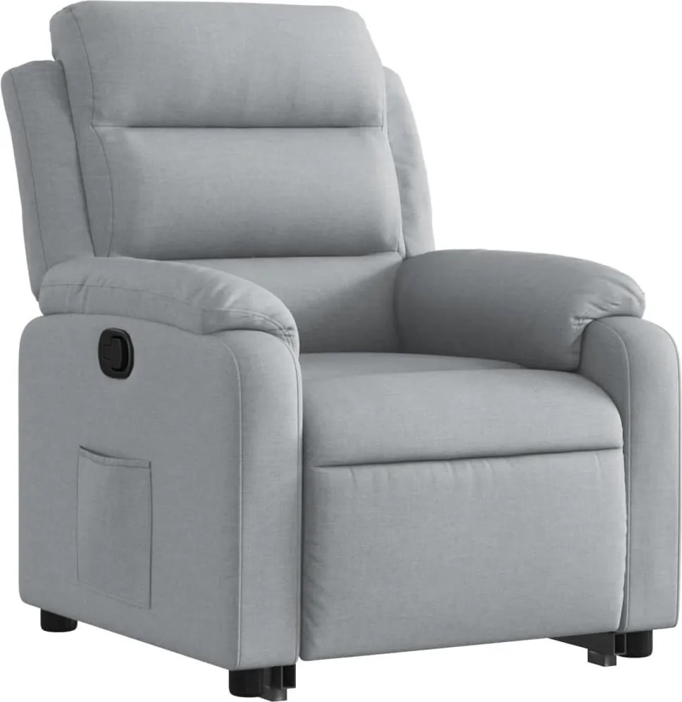 Zvedací polohovací křeslo světle šedé textil 3204980