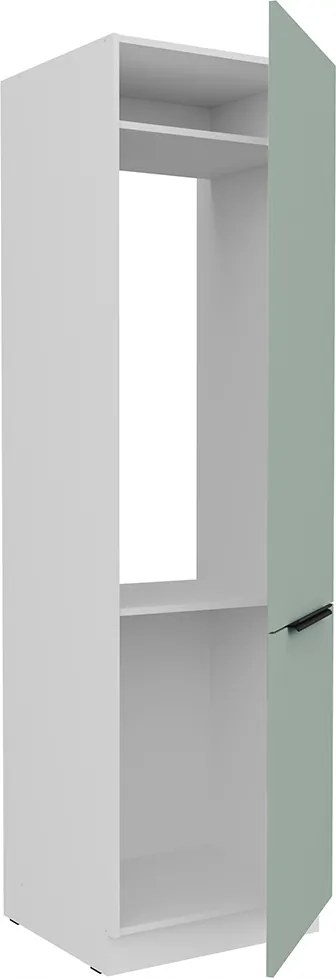 ARIA sb | vysoká skříňka 60 LO-210 2F na vestavnou lednici | 60 cm | ANTI FINGERPRINT povrch | bílá/aquamarine