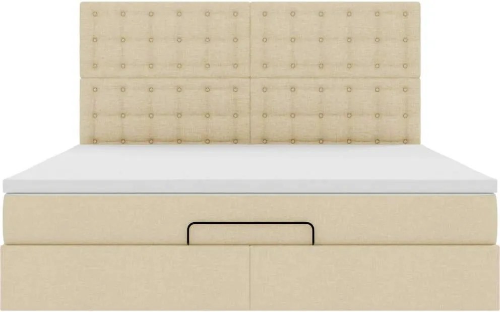 Osmanský rám postele s matrací krémová 180x200cm textil 3313346