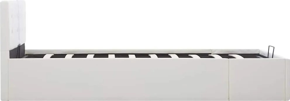 Rám postele zvedací úložný prostor bílý umělá kůže 120 x 200 cm 285518