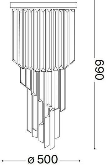 Ideal Lux - Křišťálový přisazený lustr CARLTON 12xE14/40W/230V pr. 50 cm zlatá
