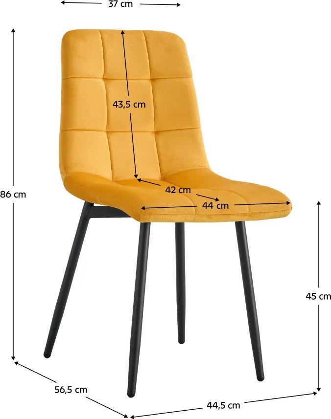Židle, žlutá Velvet látka/černá, RAMITA TYP 3