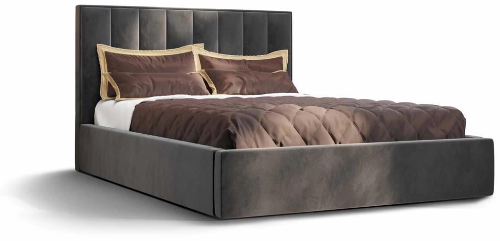 Manželská postel 180 cm Ocie (tmavě šedá) (s roštem a úložným prostorem). 1047118