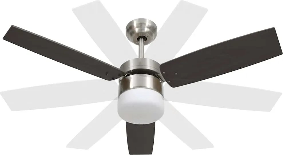 vidaXL Stropní ventilátor světlo a dálkový ovladač 108 cm světle hnědý [51491] Barva: tmavě hnědá