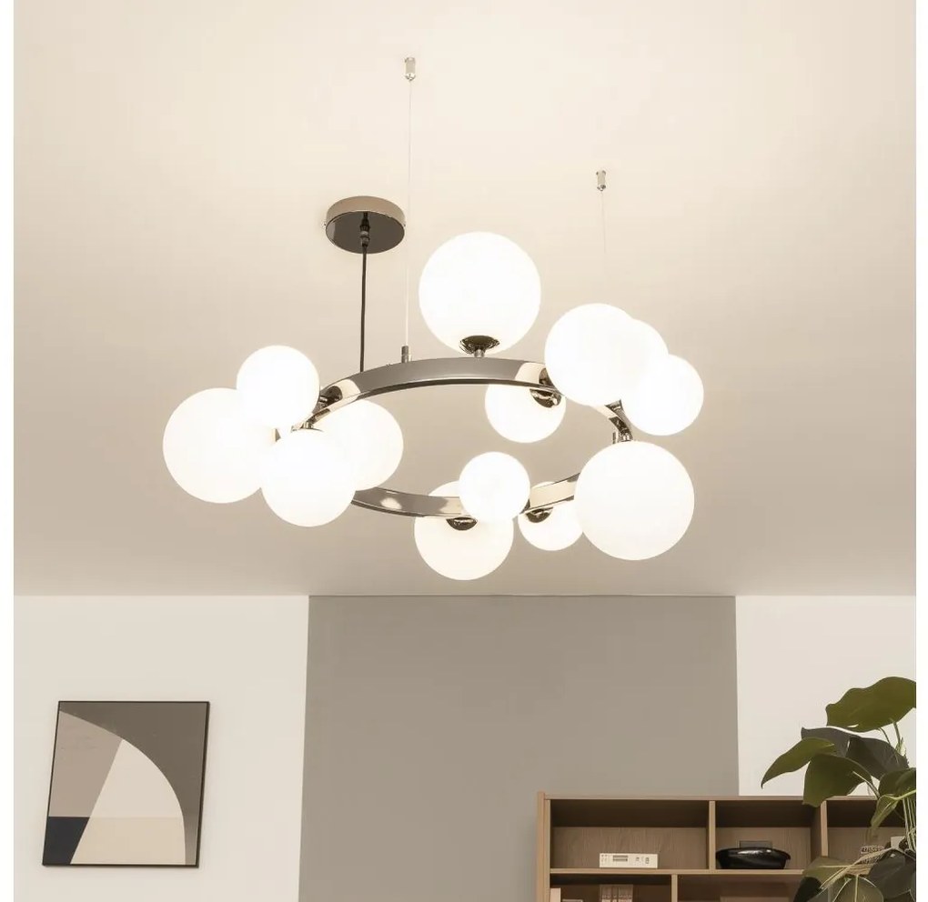 Brilagi - LED Lustr na lanku MILLA 15xG9/3W/230V černý chrom/bílá