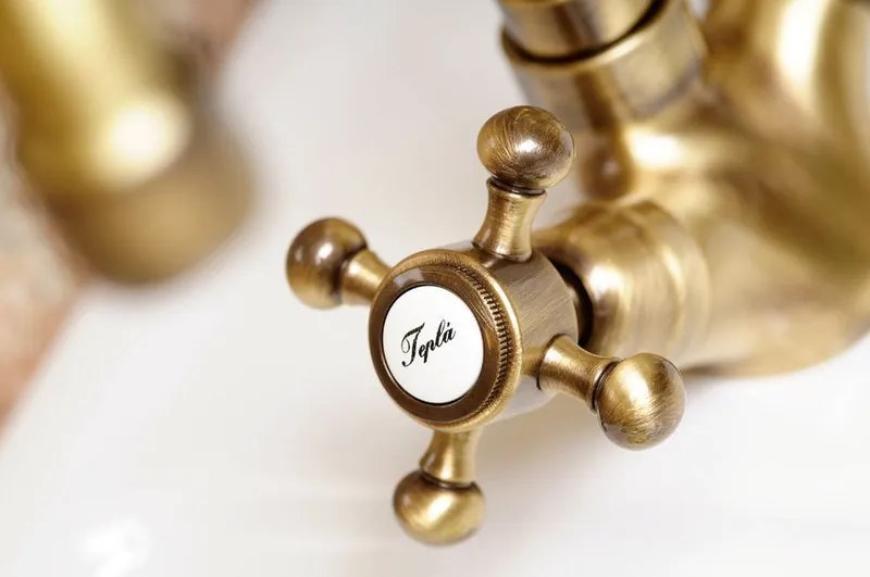 Reitano Rubinetteria Reitano Rubinetteria, ANTEA stojánková dřezová baterie s retro hubicí, bronz, 3126