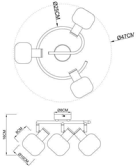 Globo 54303-3 - Bodové svítidlo PALLO 3xE14/40W/230V