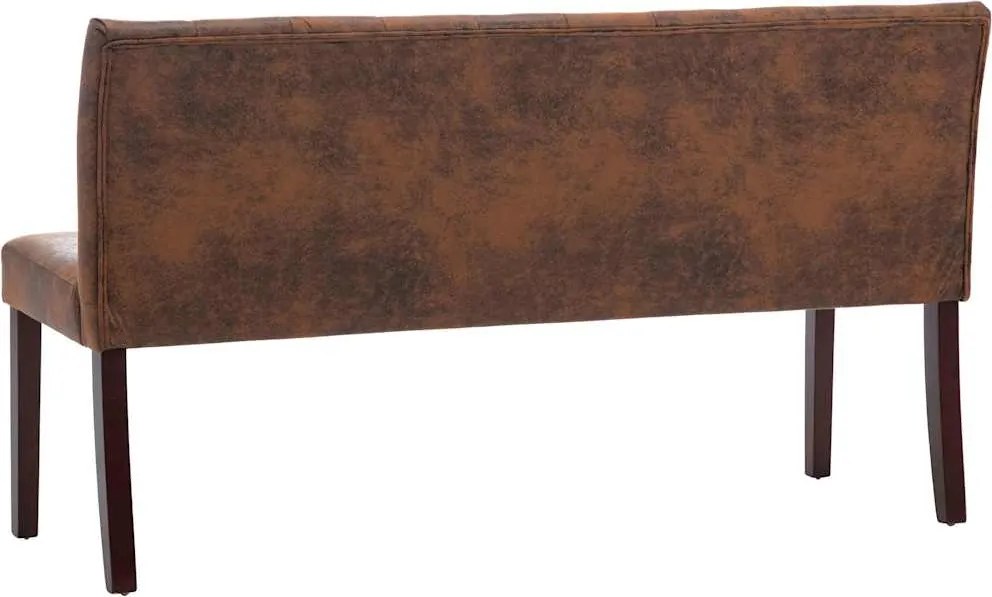 Lavice 148,5 cm hnědá umělá semišová kůže 288571