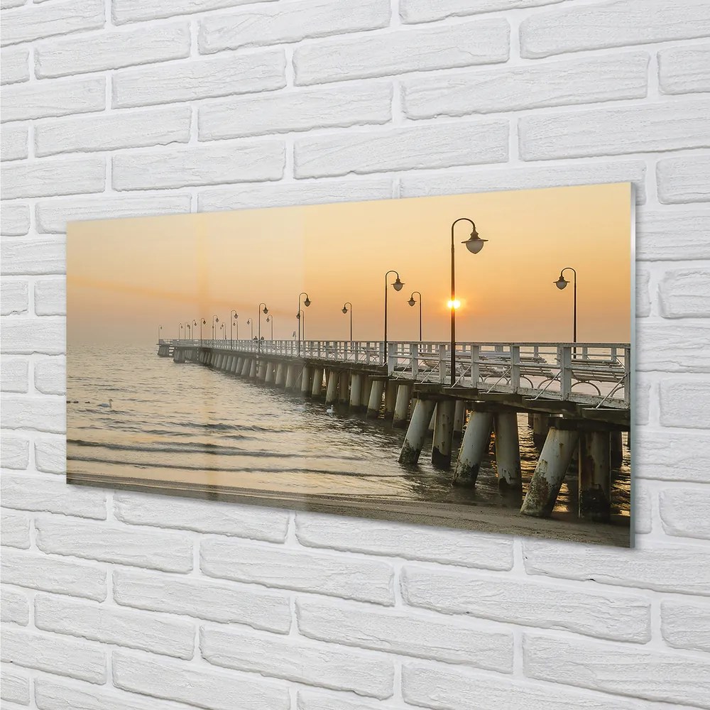 akrylový obraz Gdańsk Sea molo 125x50 cm
