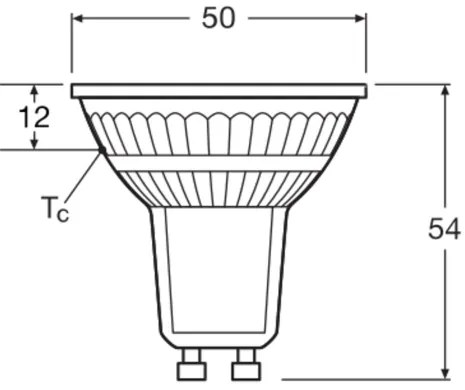 LED žárovka GU10 PAR16 LEDVANCE PARATHOM 3,7W (50W) teplá bílá (2700K), reflektor 36°