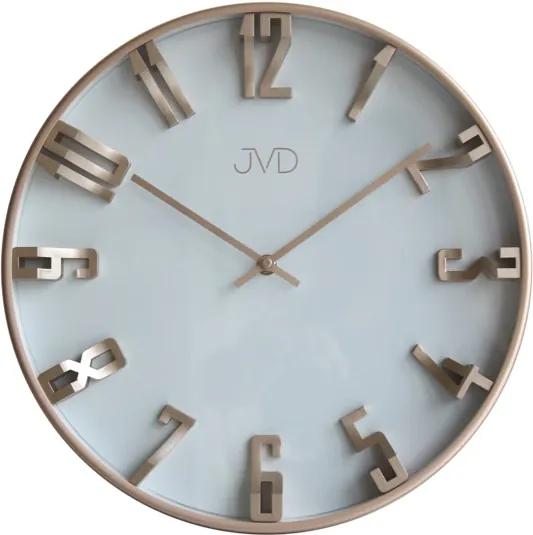 Kovové 3D designové nástěnné hodiny JVD  HO171.3 - šampaň