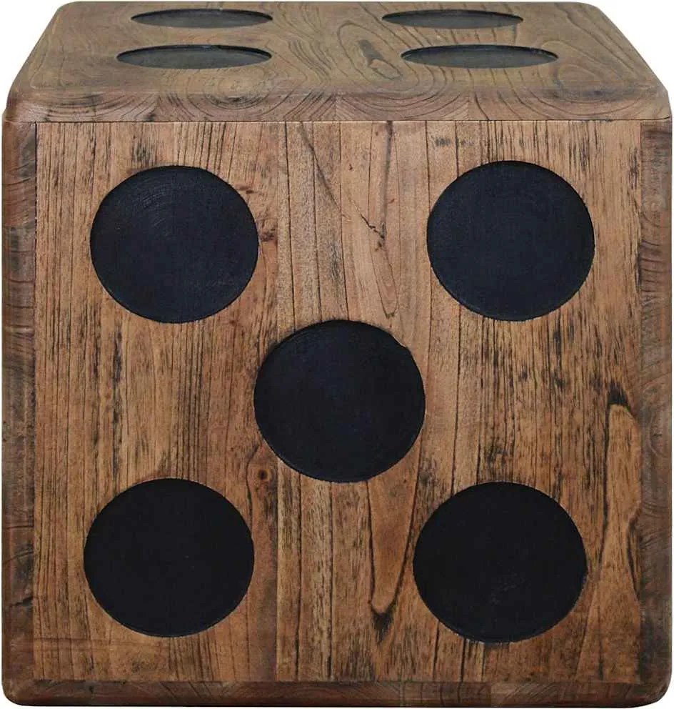 Úložný box mindi dřevo 40 x 40 x 40 cm design hrací kostky 244559