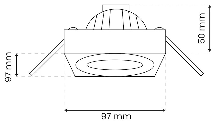 Podhledové svítidlo Nusa Square, 1x černé kovové stínítko, (možnost polohování), b