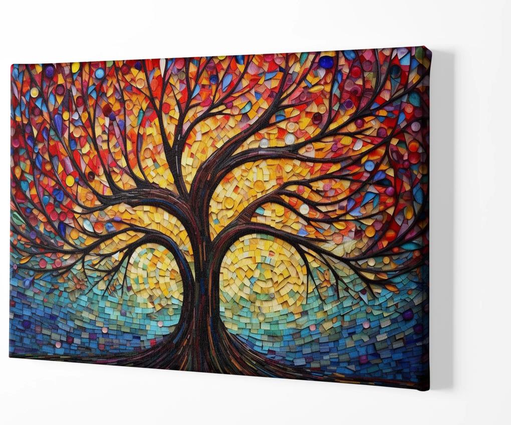Obraz na plátně - Strom života Mozaika FeelHappy.cz Velikost obrazu: 90 x 60 cm