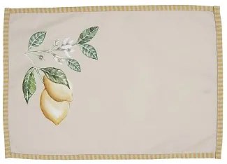 Textilní prostírání LEMONS AND LEAFS 48*33 cm (sada 6 kusů)