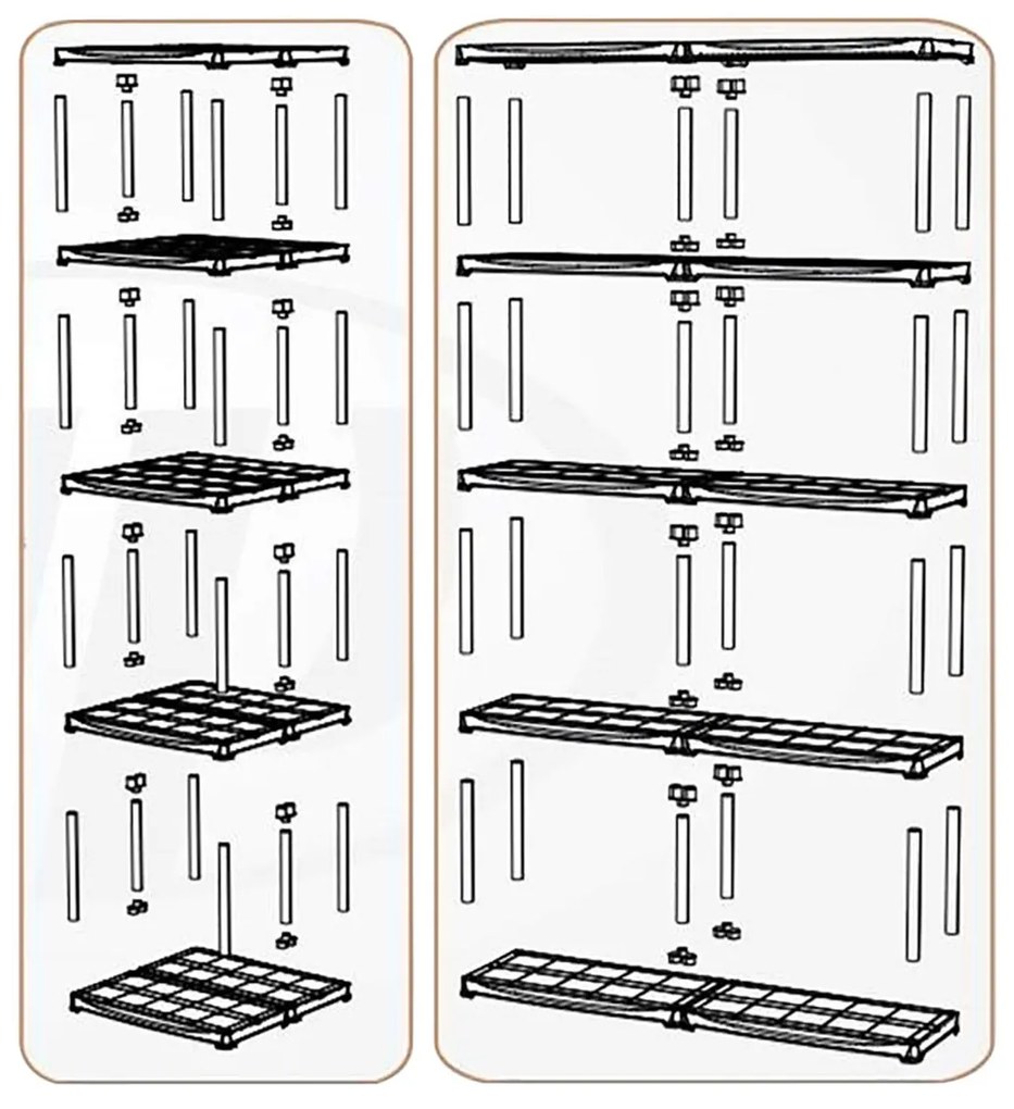 ARTPLAST Tempo T60-10PLUS Regál 2v1, 5 polic, šířka 60 cm