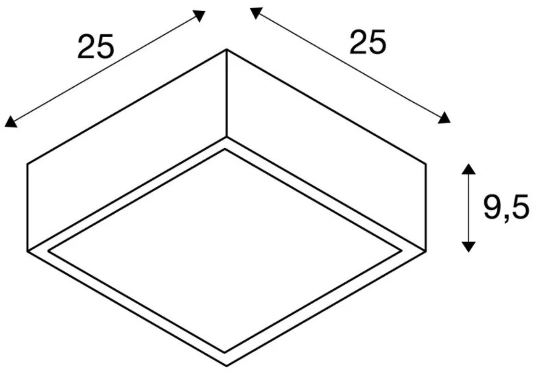 SLV 148002 Plastra , stropní sádrové svítidlo 2x25W E27 rozměr 25cmx25cm