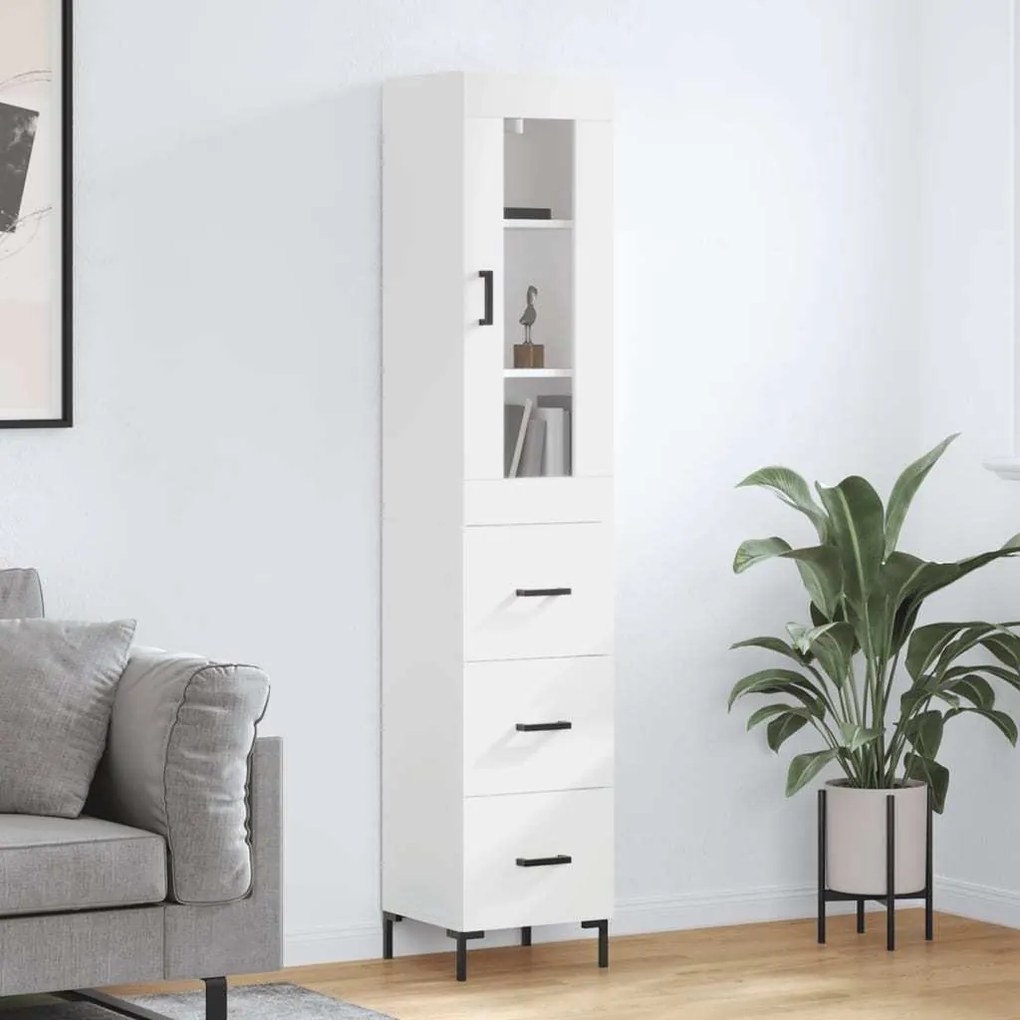 vidaXL Skříň highboard 34,5 x 34 x 180 cm kompozitní dřevo [3199239] Barva: Bílá