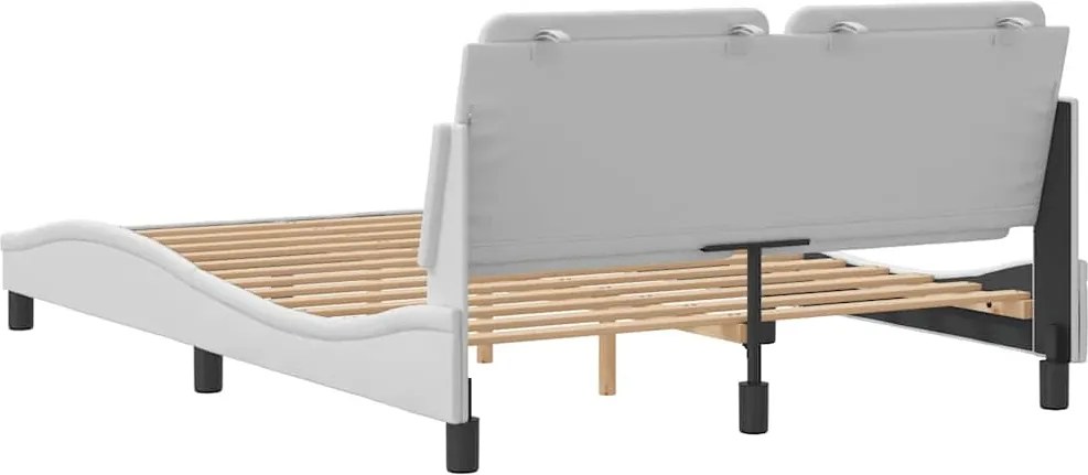Rám postele bez matrace Zadar bílý 140x190 cm umělá kůže 3208178