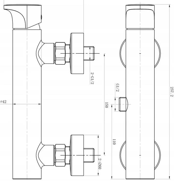 Cersanit Inverto - sprchová baterie, chromová-černá, S951-326