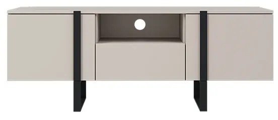 TV stolek Verica 150 cm s výklenkem - kašmírová / černé nožky