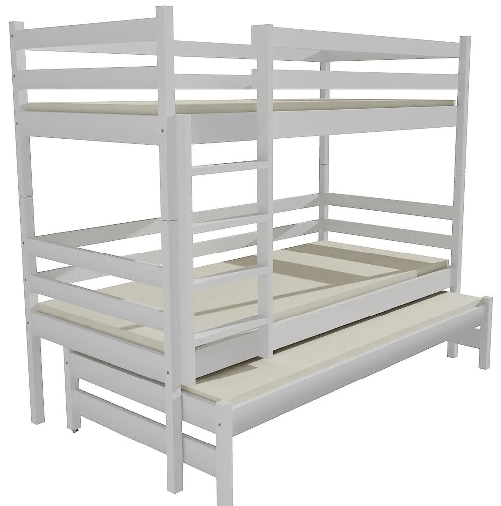 Patrová postel s výsuvnou přistýlkou PPV 015 80 x 200 cm- bílá