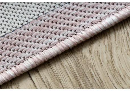 koberec SISAL SION bludiště 22376 ploché tkaní růžový / ecru velikost 160x220 cm | krásné koberce cz