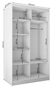 Kvalitní Šatní Skříň Tanna 120 cm Bílá